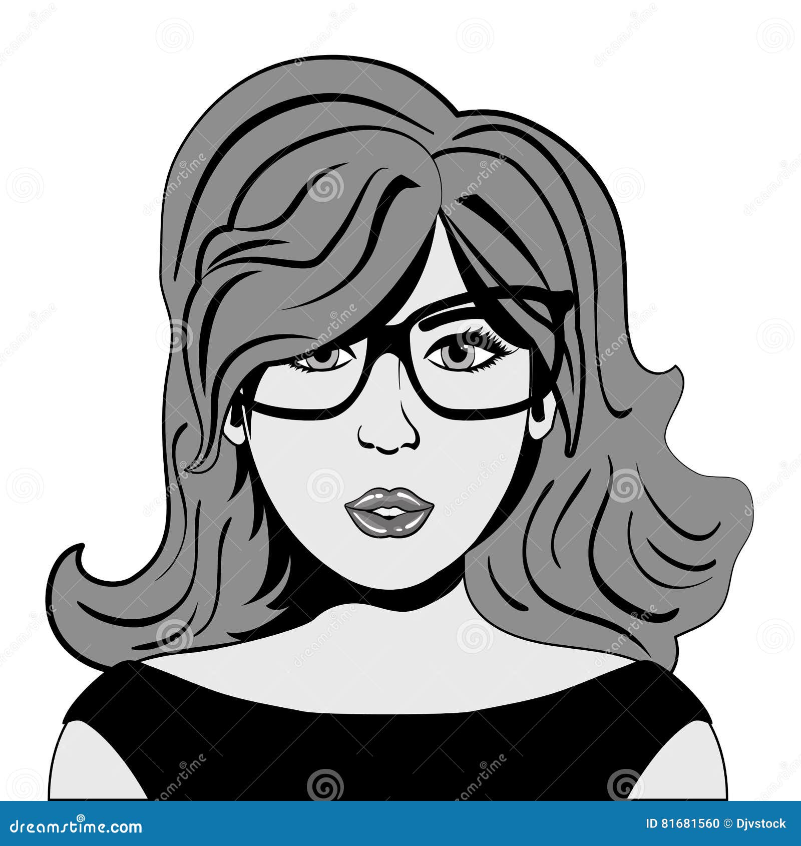 Woman comic face stock vector. Illustration of drawing - 81681560