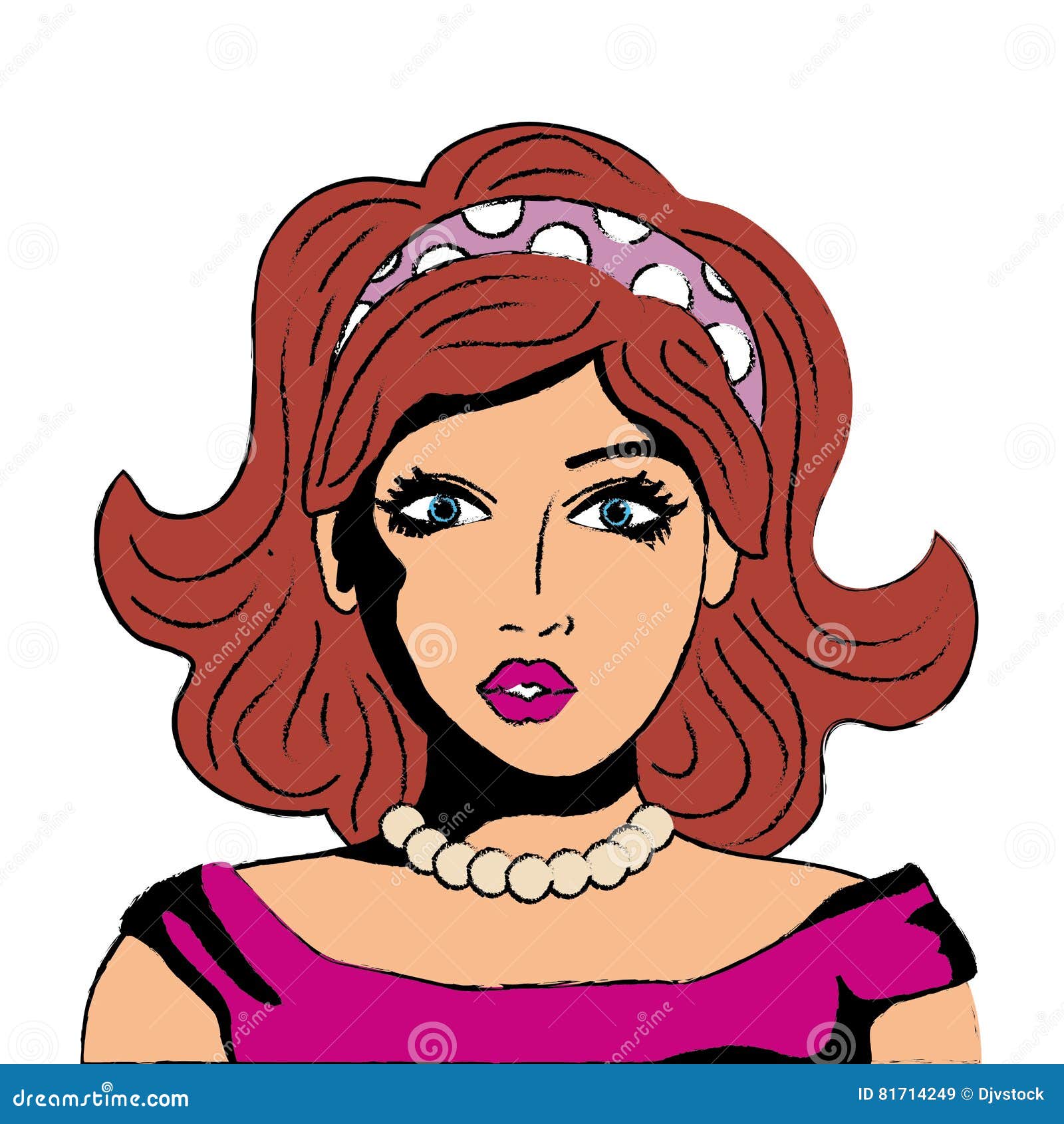 Woman comic face stock vector. Illustration of character - 81714249