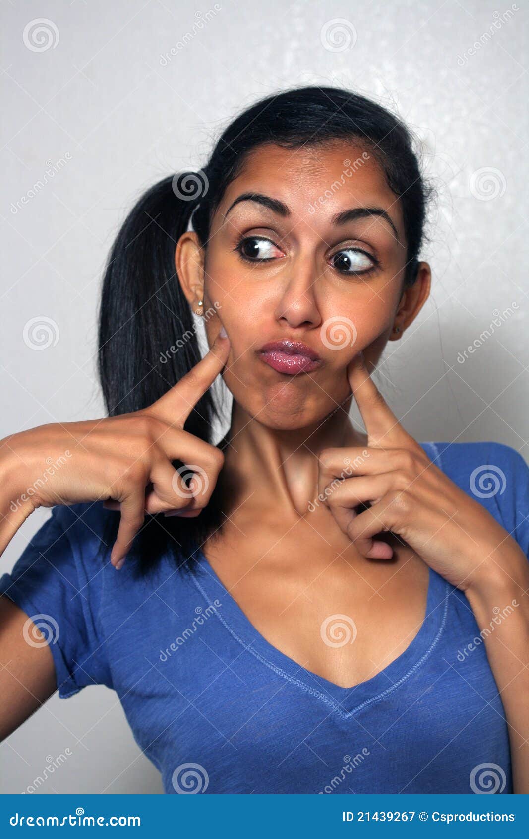 Woman with Comical Facial Expression (4) Stock Image - Image of exotic ...