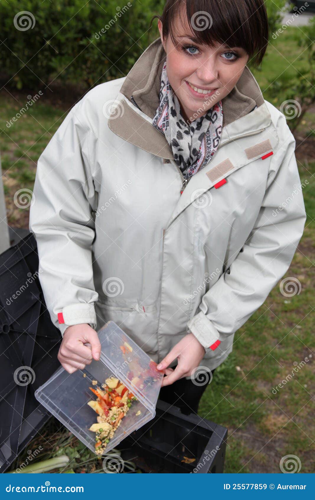 Woman Composting Vegetables Stock Image - Image of nature, domestic ...
