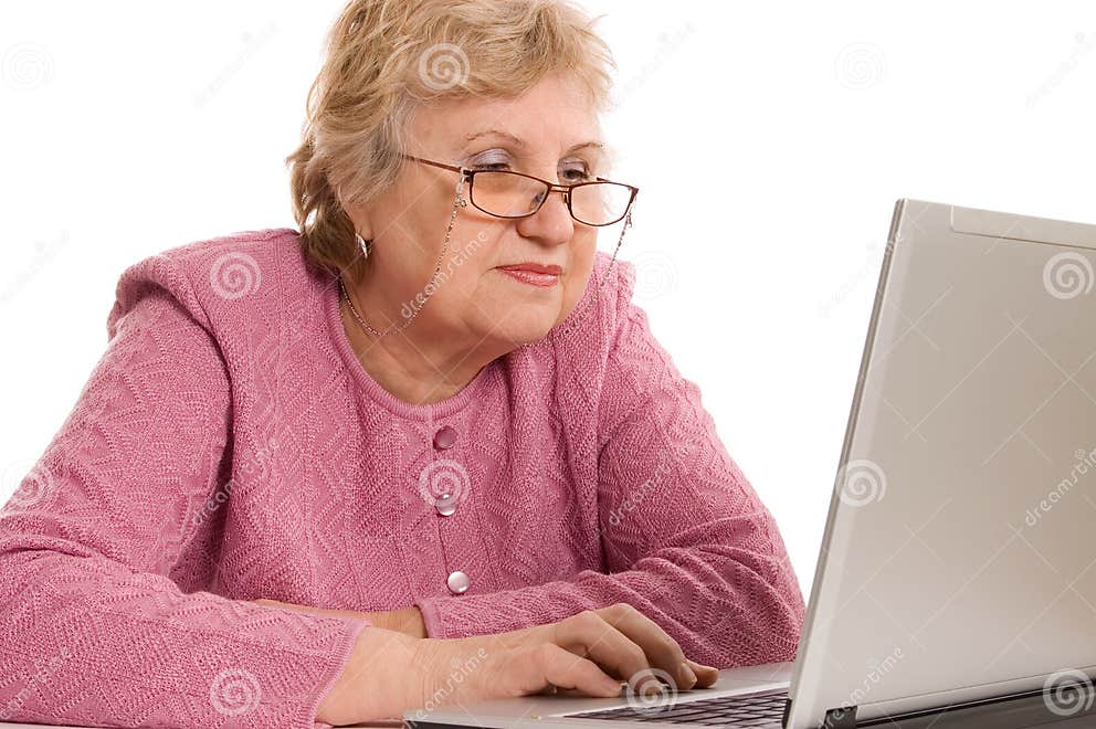 Woman at the computer stock image. Image of laptop, caucasian - 19046373