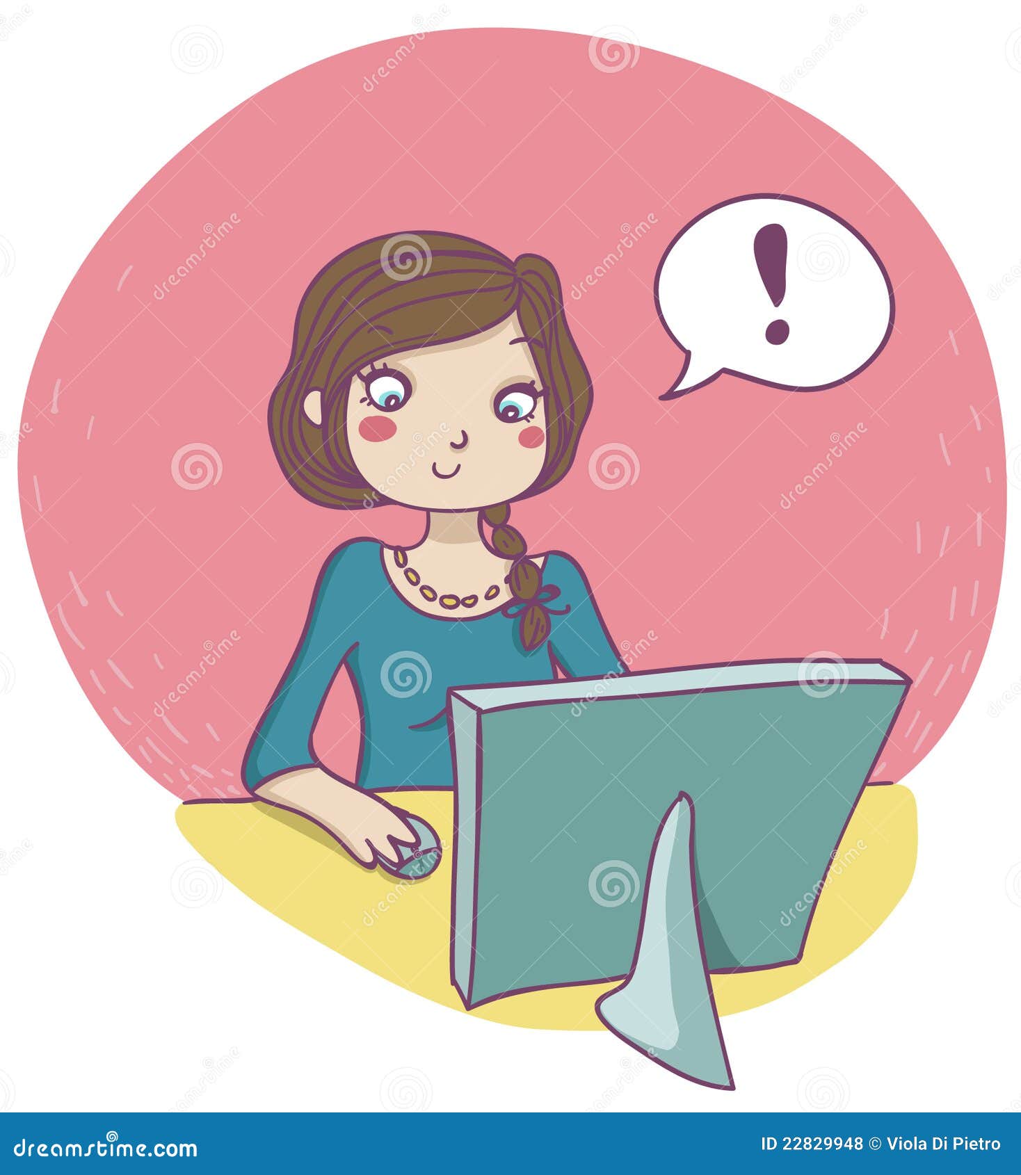 Man And Woman At Computer Monitor. Office Correspondence Vector ...