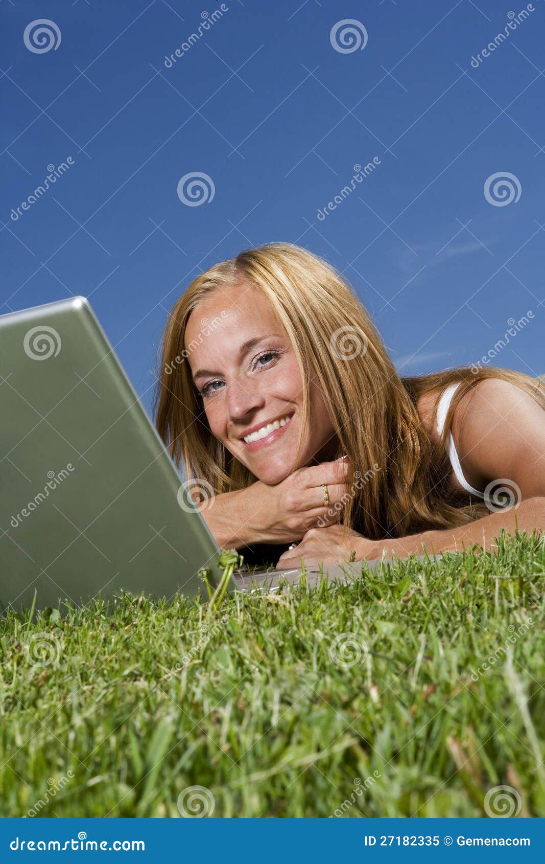 Woman with computer stock image. Image of connection - 27182335