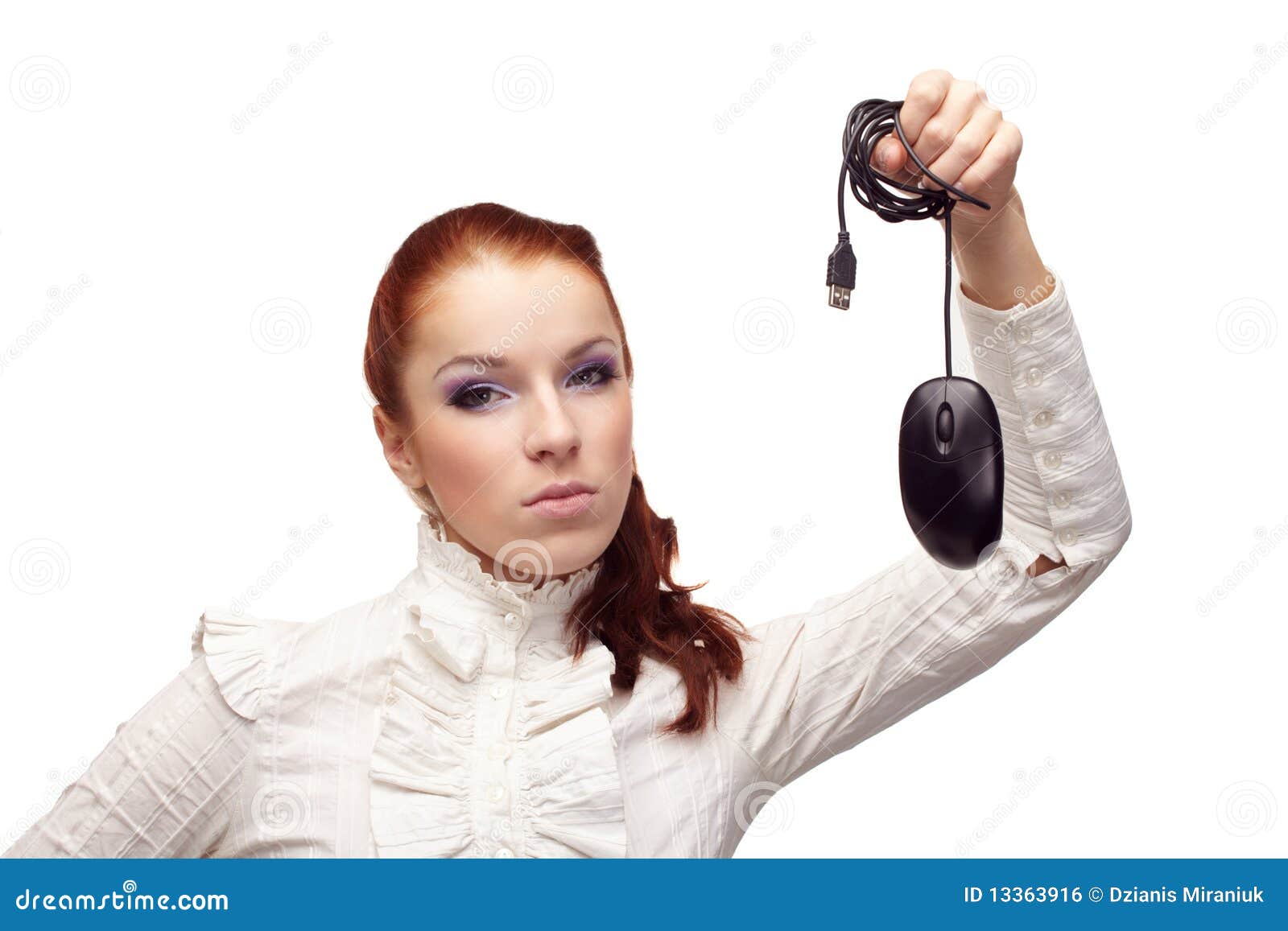 Woman with computer mouse stock photo. Image of beauty - 13363916