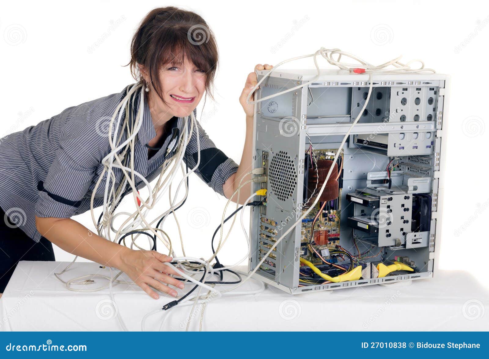 Woman computer panic stock photo. Image of hopeless, inside - 27010838
