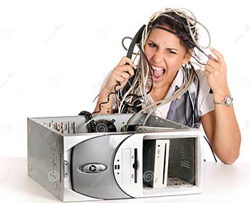 Woman computer problems stock image. Image of gorgeous - 12927755