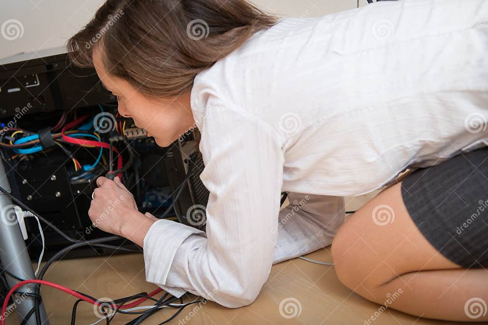 Woman Computer Problems stock photo. Image of broken - 38055504