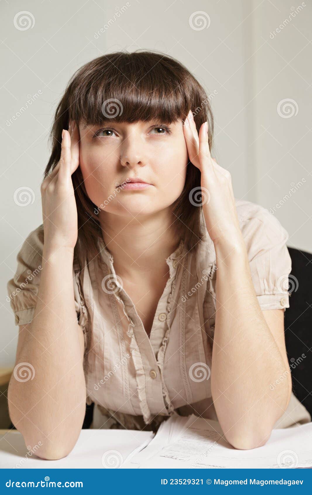 Woman Concentrating Closeup Stock Image - Image of closeup, attractive ...