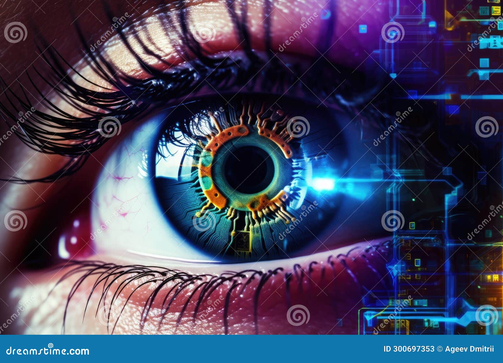 Woman Concept Scan Future Identification Vision Eye Human Technology ...