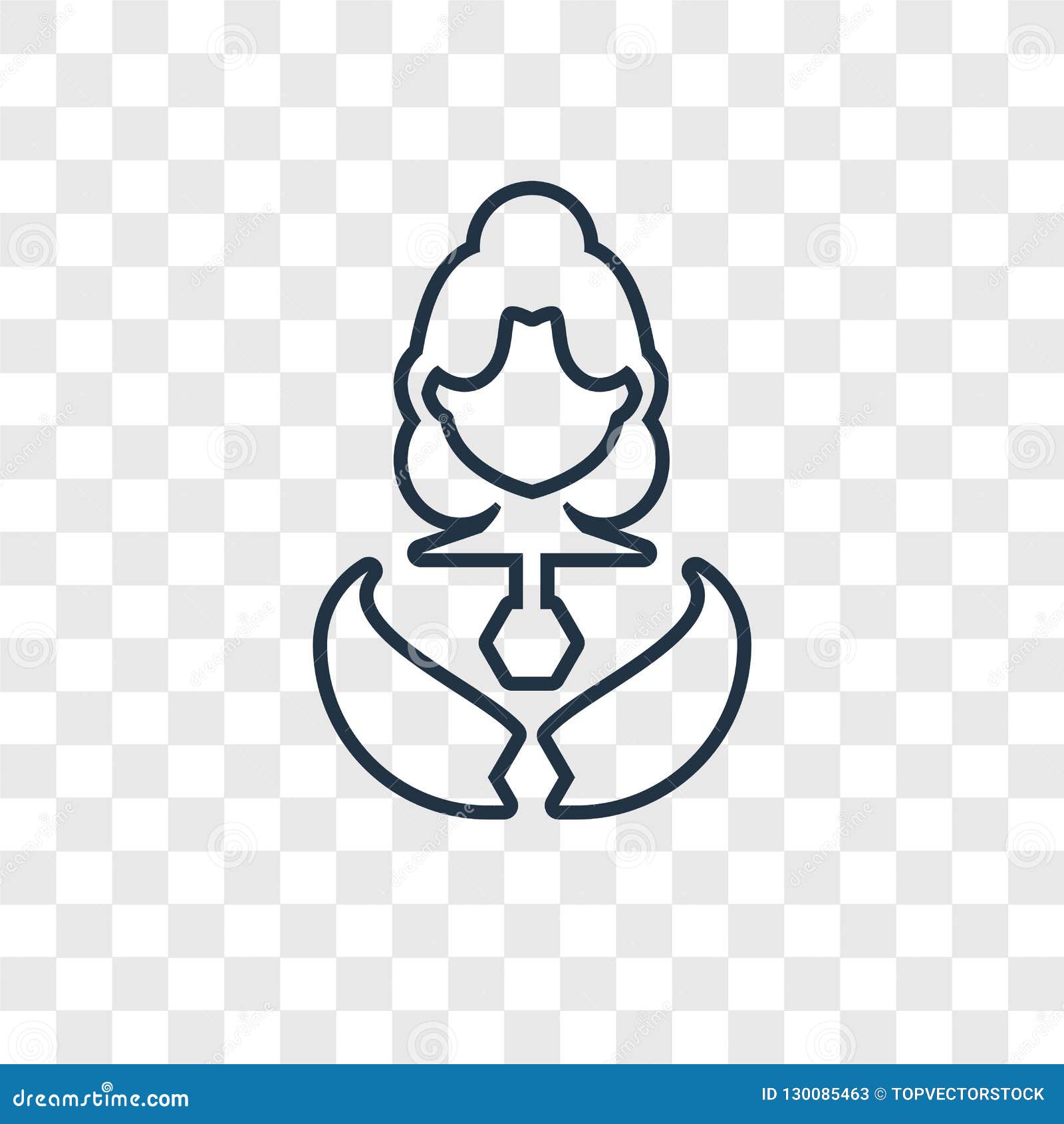 Woman Concept Vector Linear Icon Isolated on Transparent Background ...