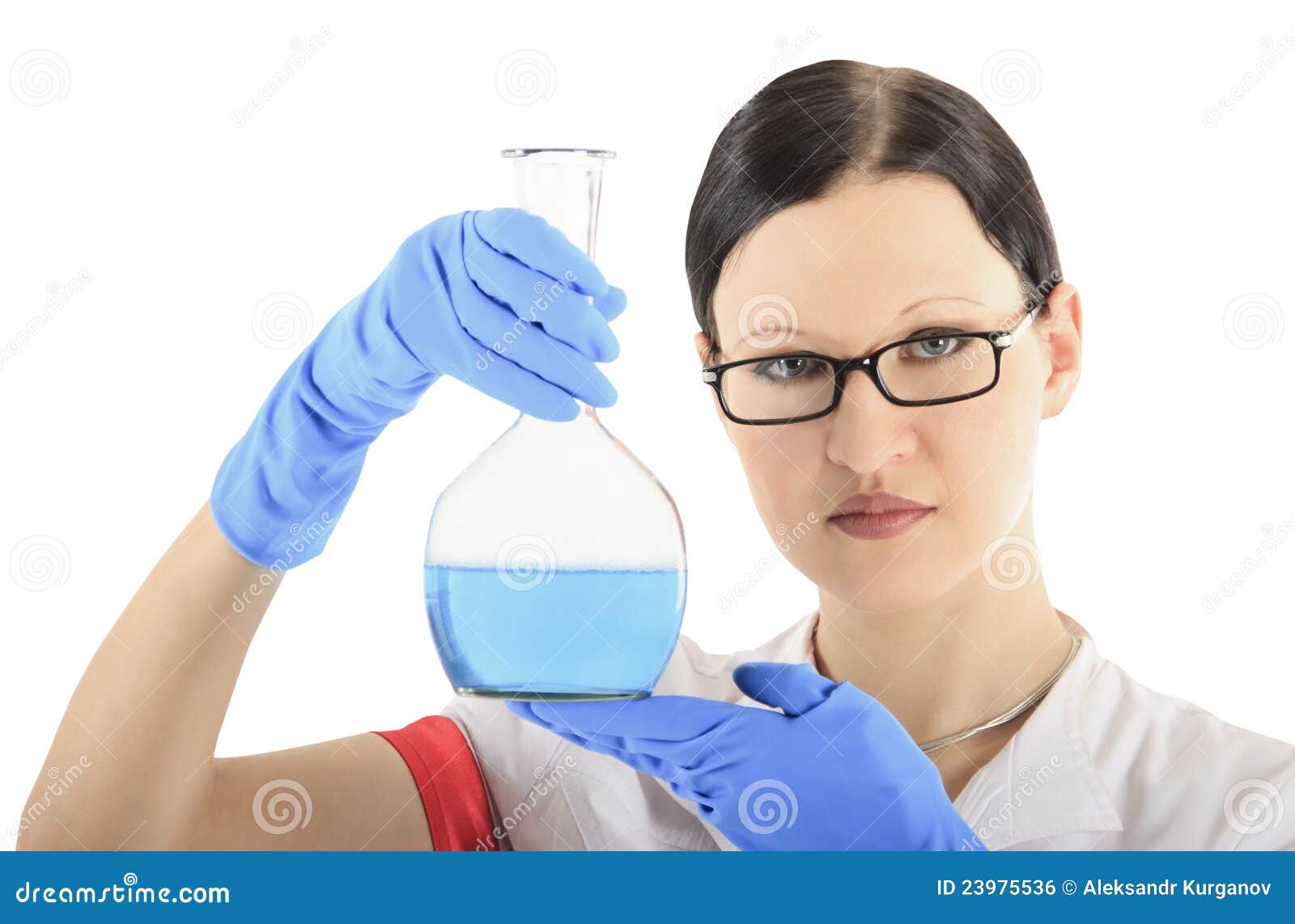 Woman Conducting a Chemical Experiment Stock Photo - Image of blue ...