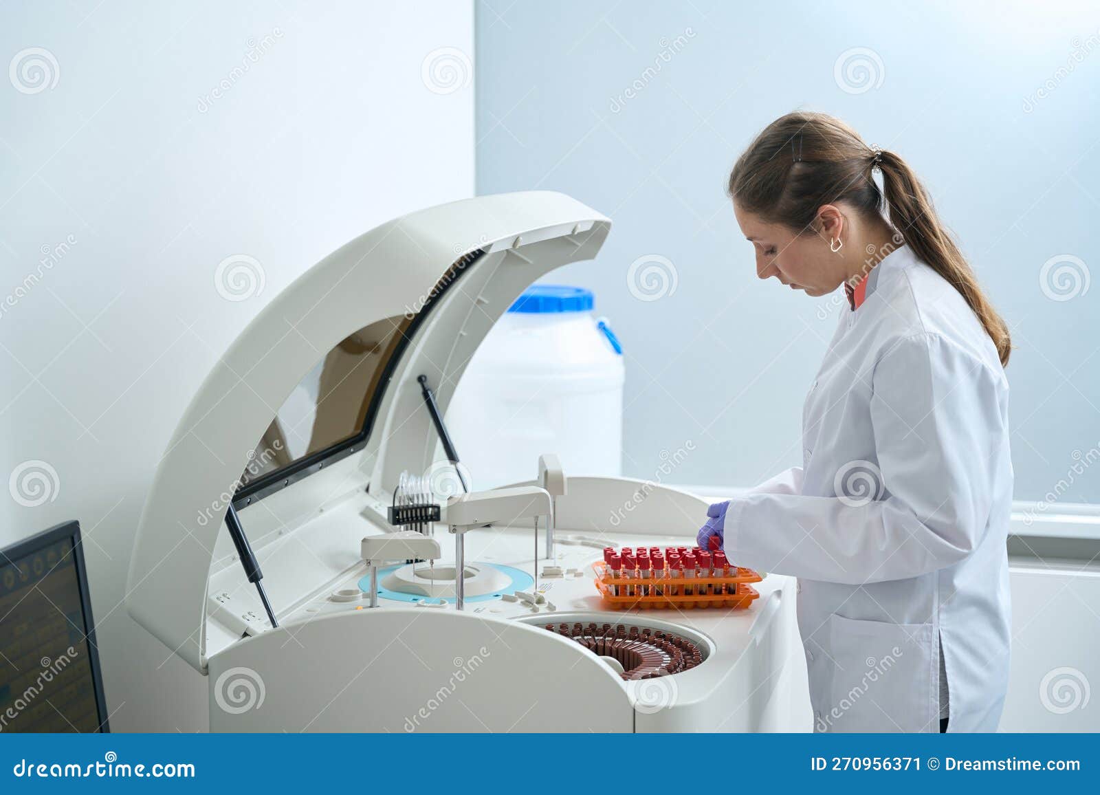 Woman Conducts Laboratory Diagnostics in the Testing Unit Stock Image ...