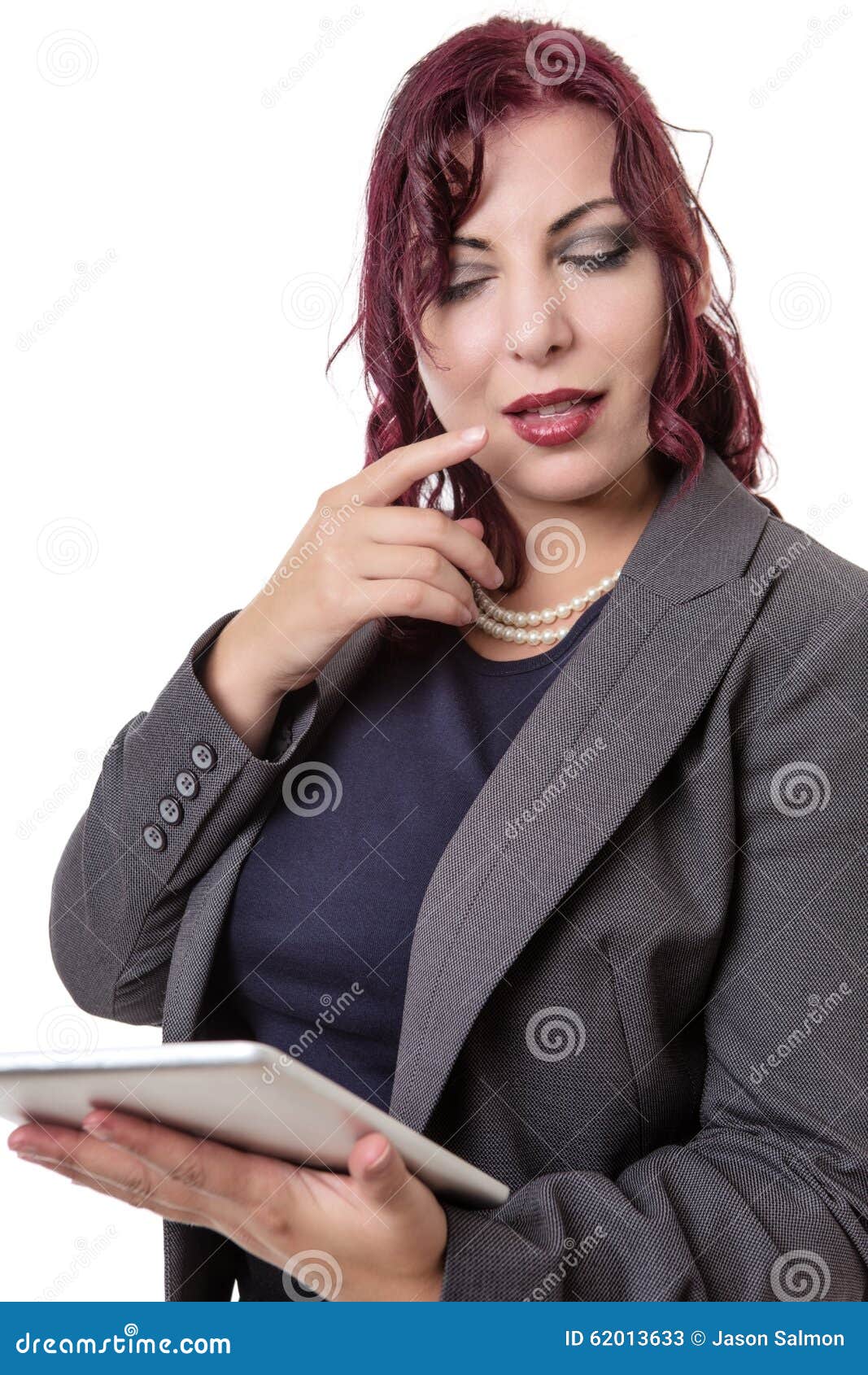 Woman Confused by Technology Stock Image - Image of executive, pretty ...