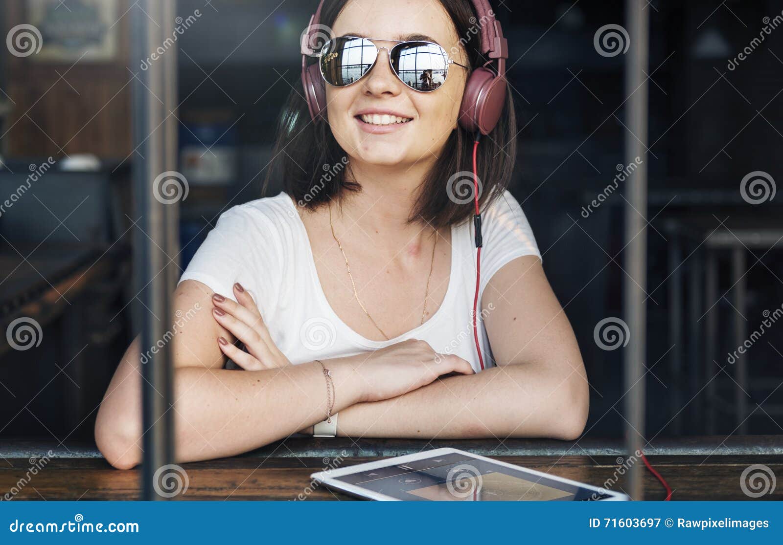 Woman Connection Digital Device Internet Concept Stock Image - Image of ...