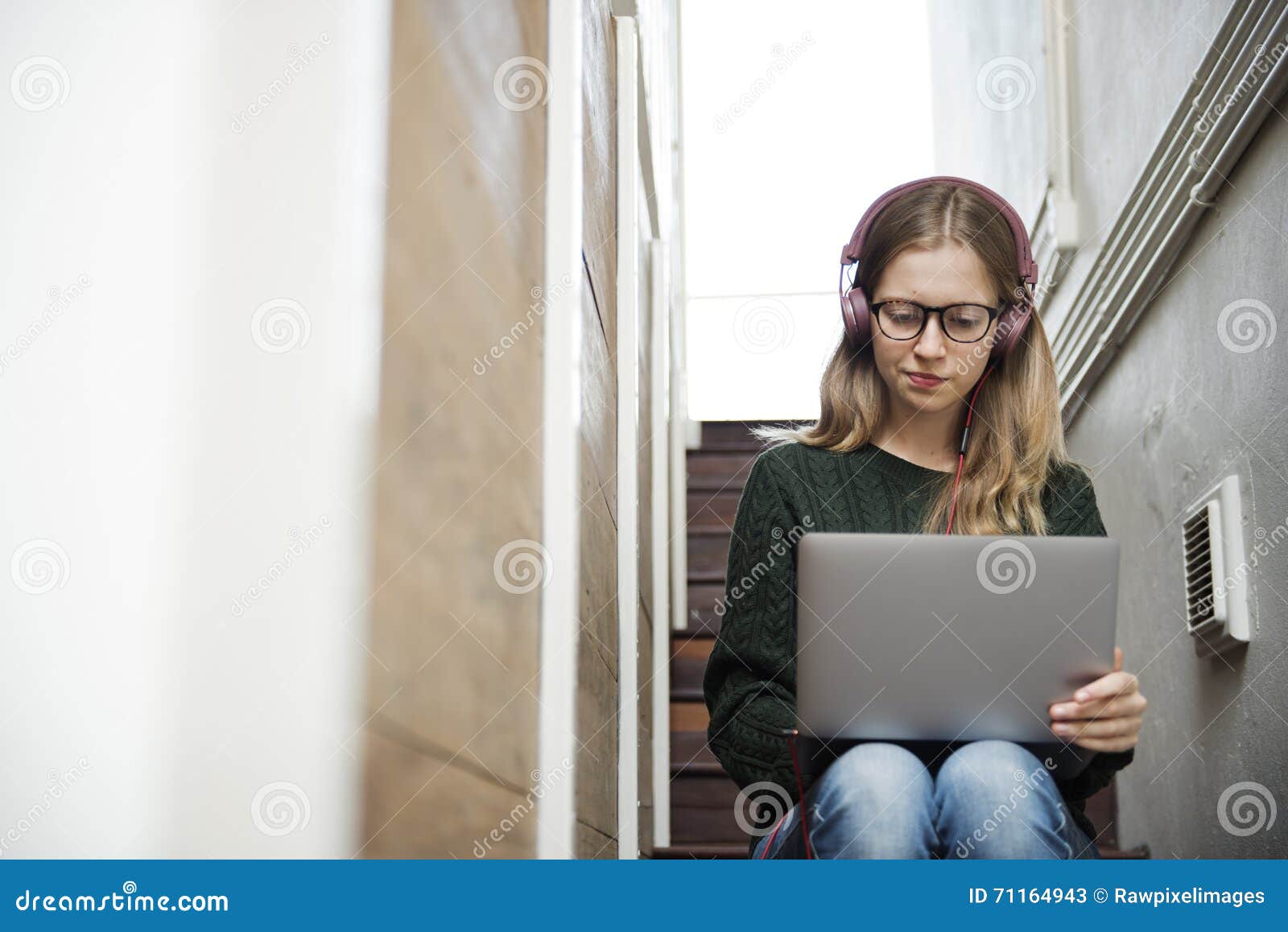 Woman Connection Internet Technology Working Concept Stock Image ...