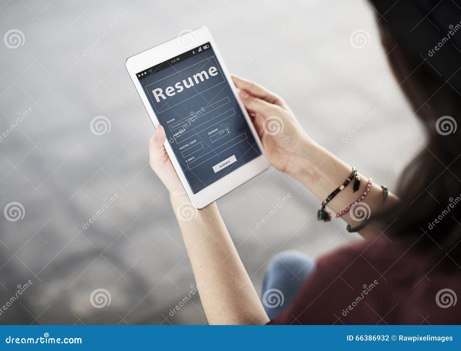 Woman Connection Mobile Job Online Application Concept Stock Photo ...