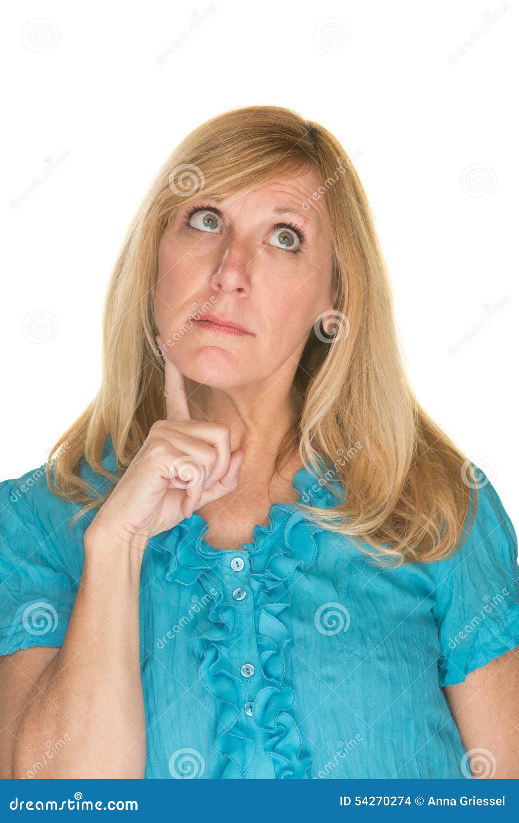 Woman Considering Something Stock Photo - Image of chin, adult: 54270274