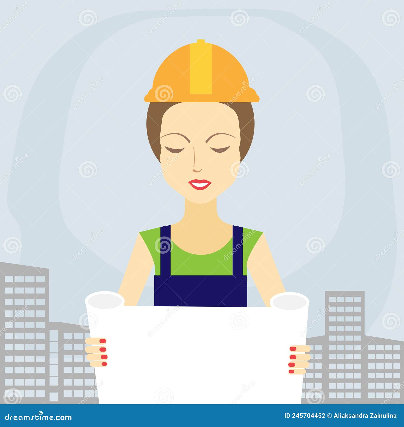 Woman Construction Worker Icon - Vector Person Profile Avatar ...