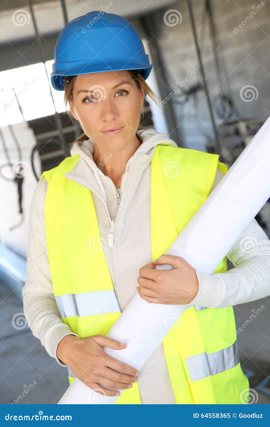 Woman Construction Manager on Building Site Stock Image - Image of ...