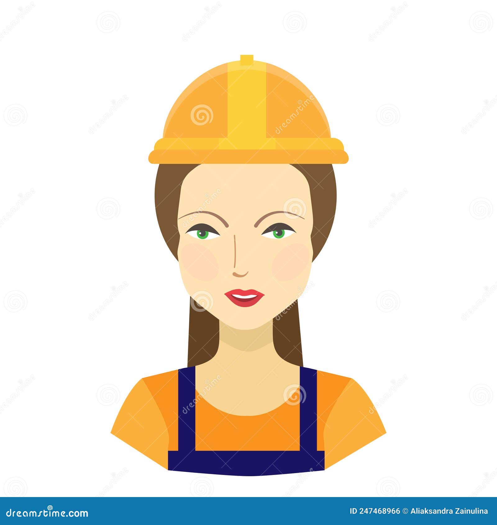 Woman Construction Worker with Hard Hat Helmet Stock Vector ...