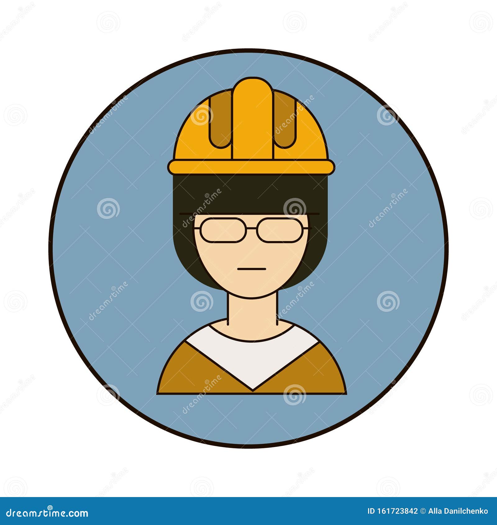 Woman Construction Worker Vector Avatar Vector Illustration Stock ...