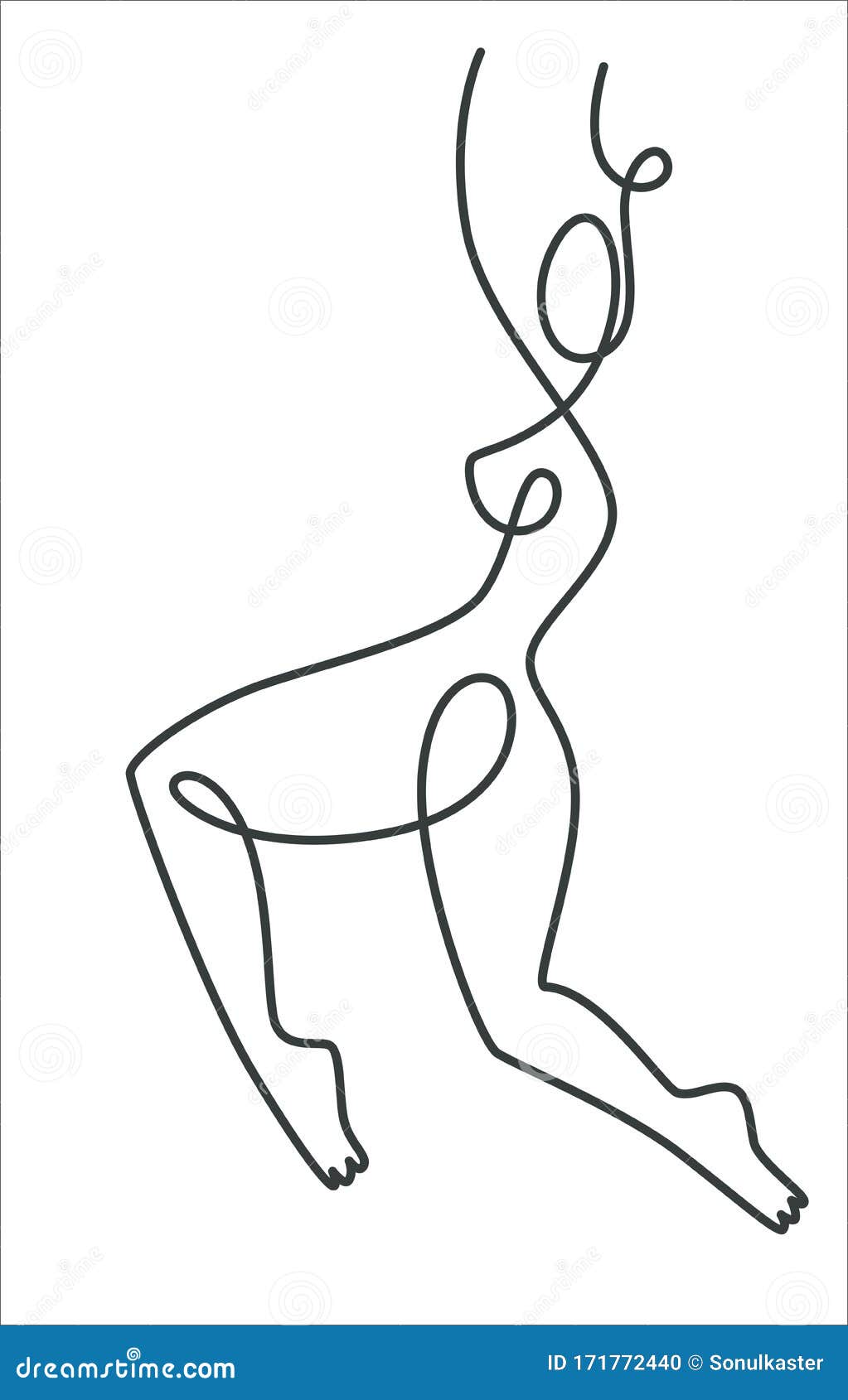 Woman Continuous Line Drawing, Girl Outline Silhouette Stock Vector ... Woman Continuous Line Drawing, Girl Outline Silhouette Stock Vector ...