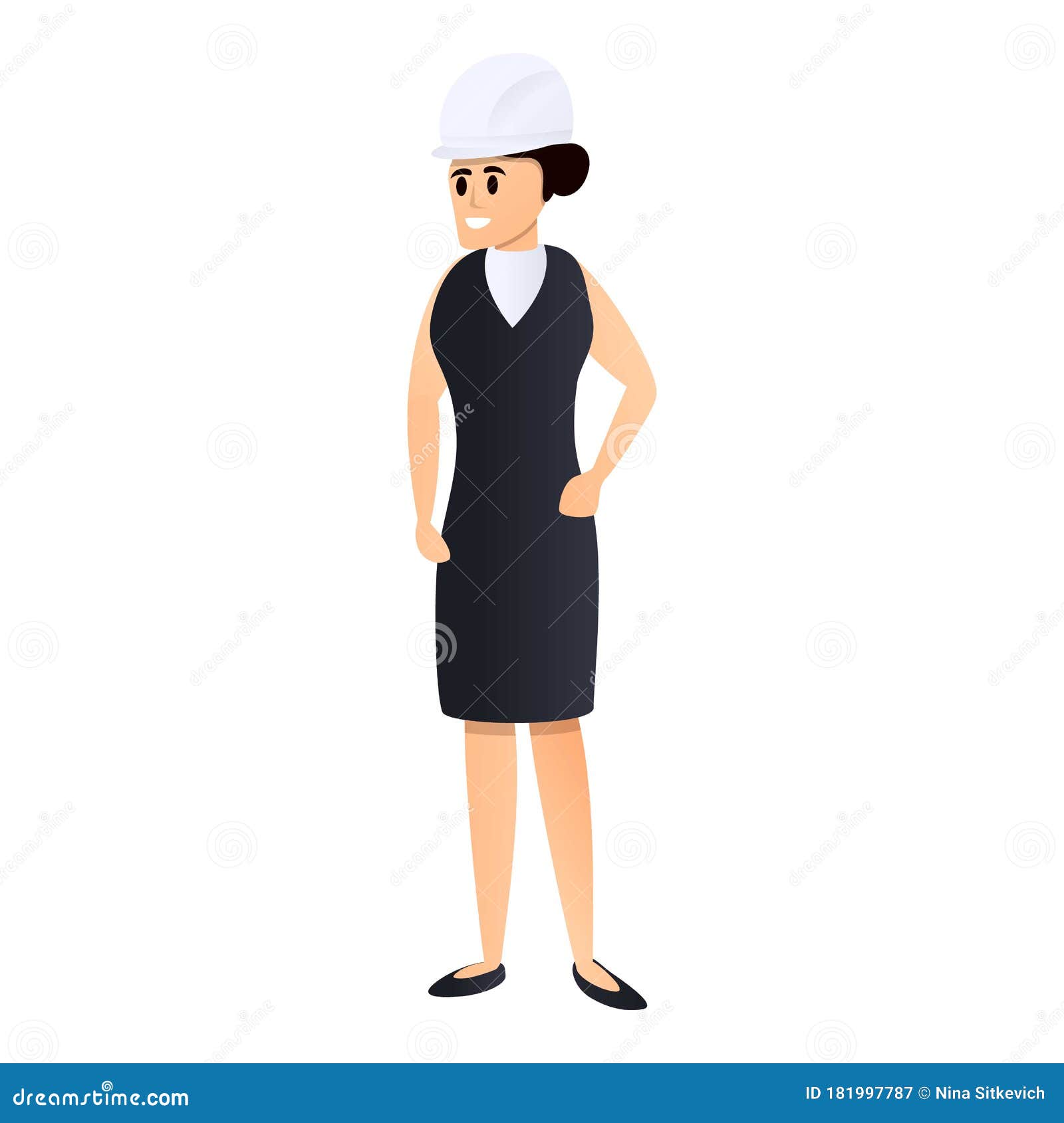 Woman Contractor Icon, Cartoon Style Stock Vector - Illustration of ...