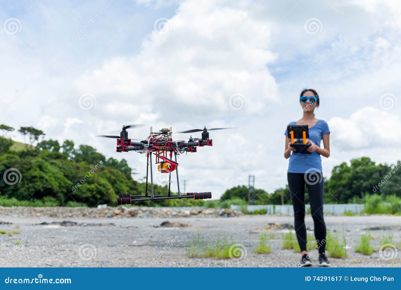 Woman Control the Drone Flying Stock Image - Image of japanese, asian ...