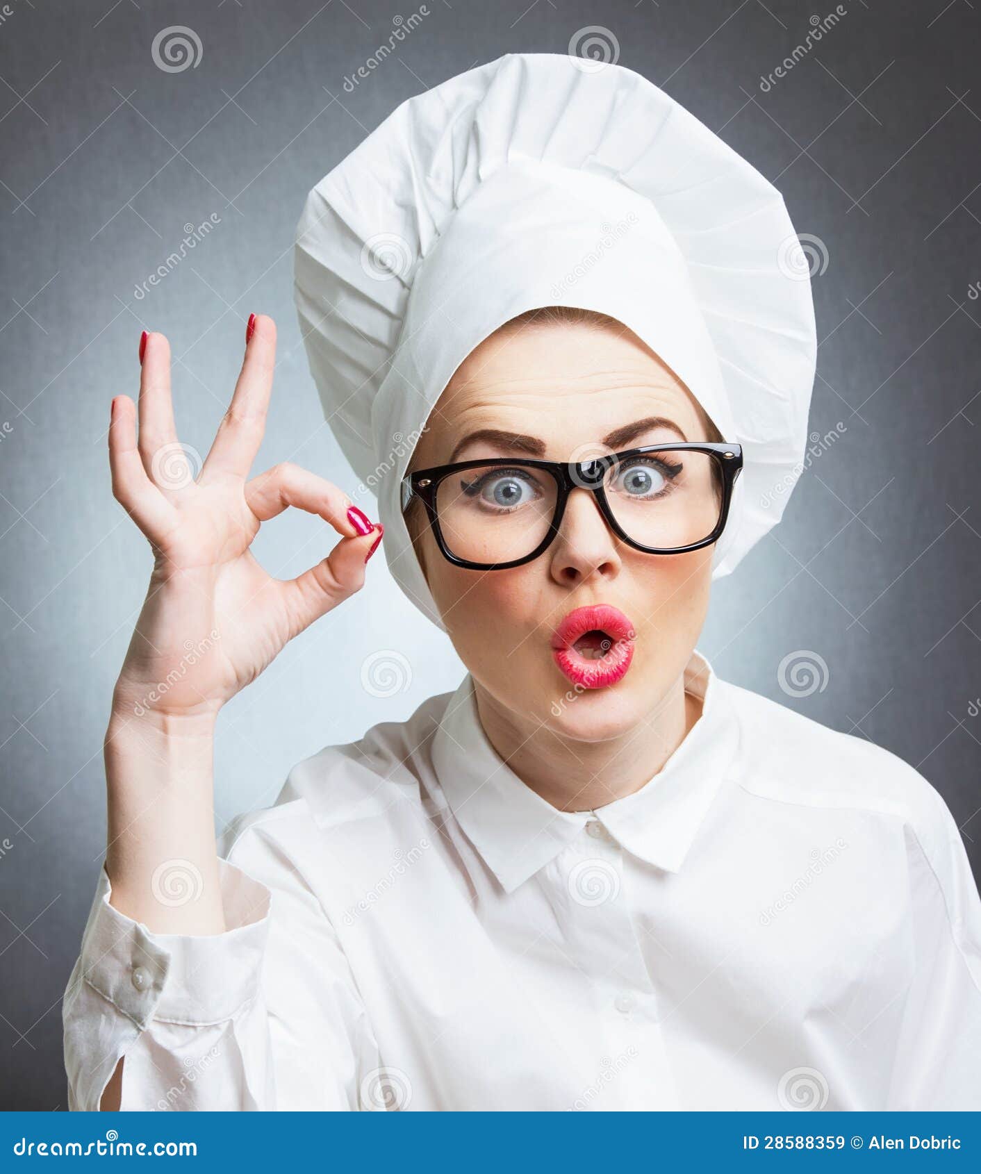 Woman cook, chef stock image. Image of funny, gray, beautiful - 28588359