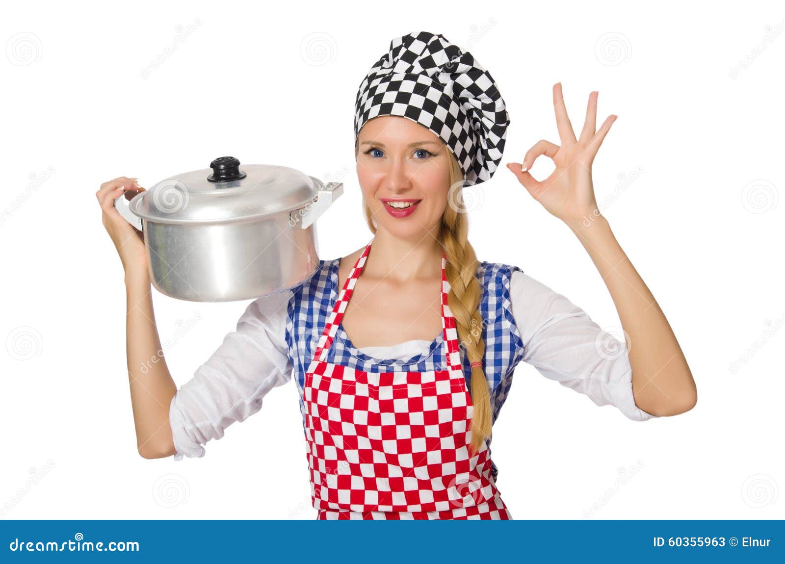 Woman Cook Isolated on the White Background Stock Image - Image of ...