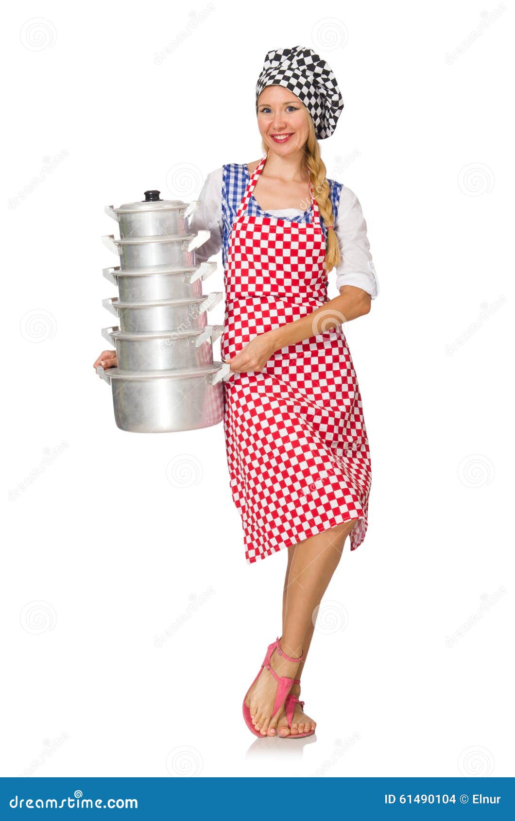 The Woman Cook Isolated on the White Background Stock Photo - Image of ...