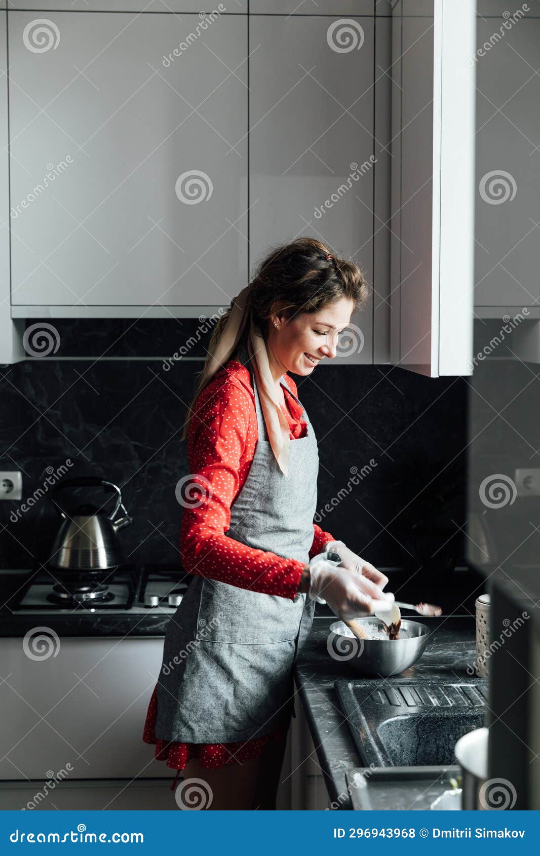 Woman Cook in the Kitchen Prepares Meals Stock Photo - Image of eating ...