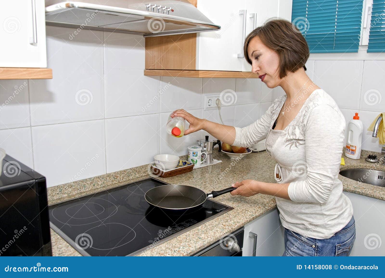 Woman cooking stock photo. Image of home, produce, recipe - 14158008