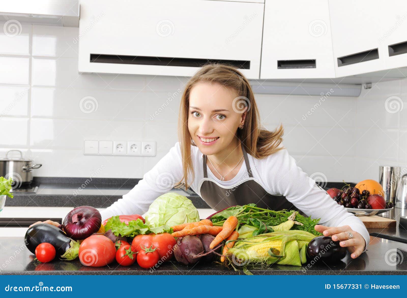 Woman cooking stock image. Image of preparing, dinner - 15677331