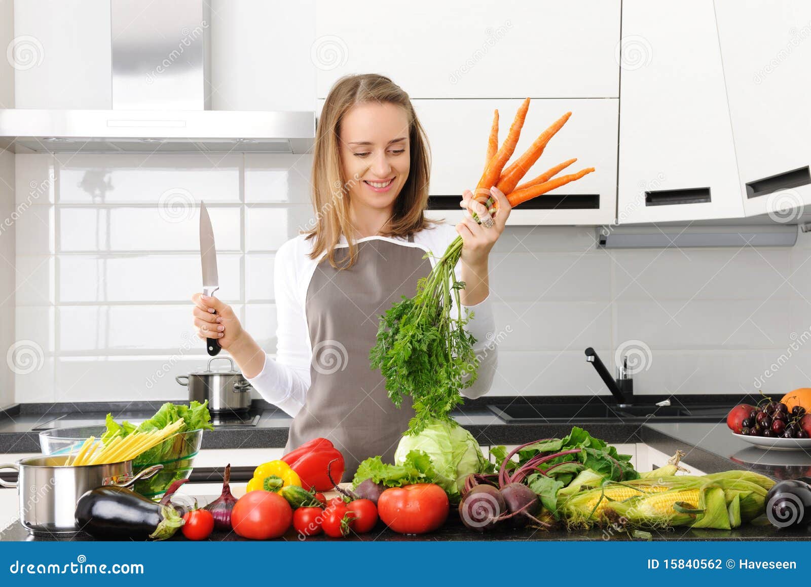 Woman cooking stock photo. Image of caucasian, lifestyles - 15840562