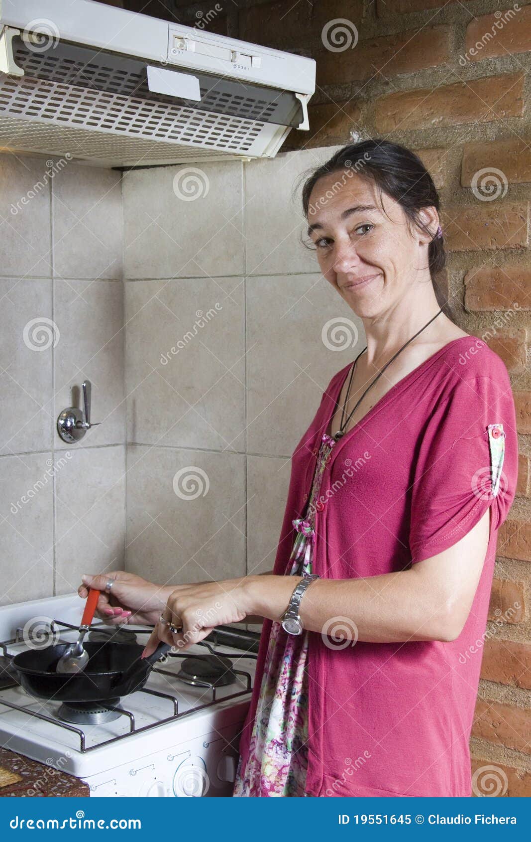 Woman cooking stock image. Image of female, interior - 19551645