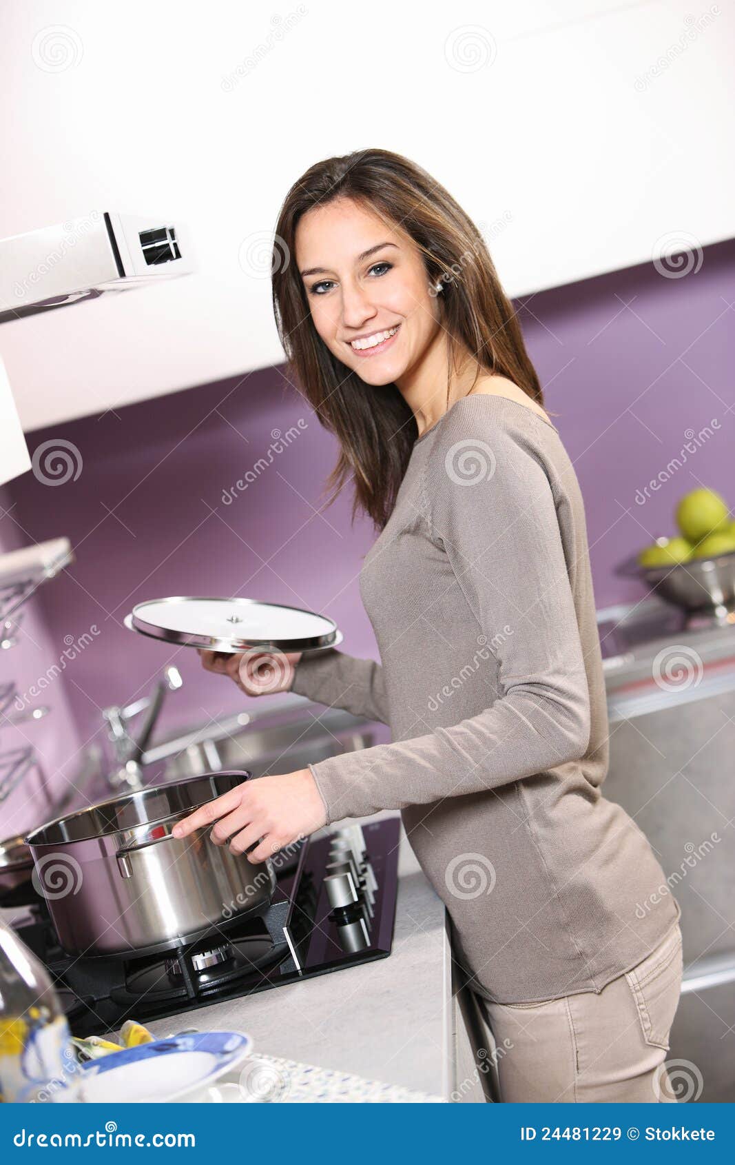 Woman cooking stock image. Image of camera, cooking, preparing - 24481229