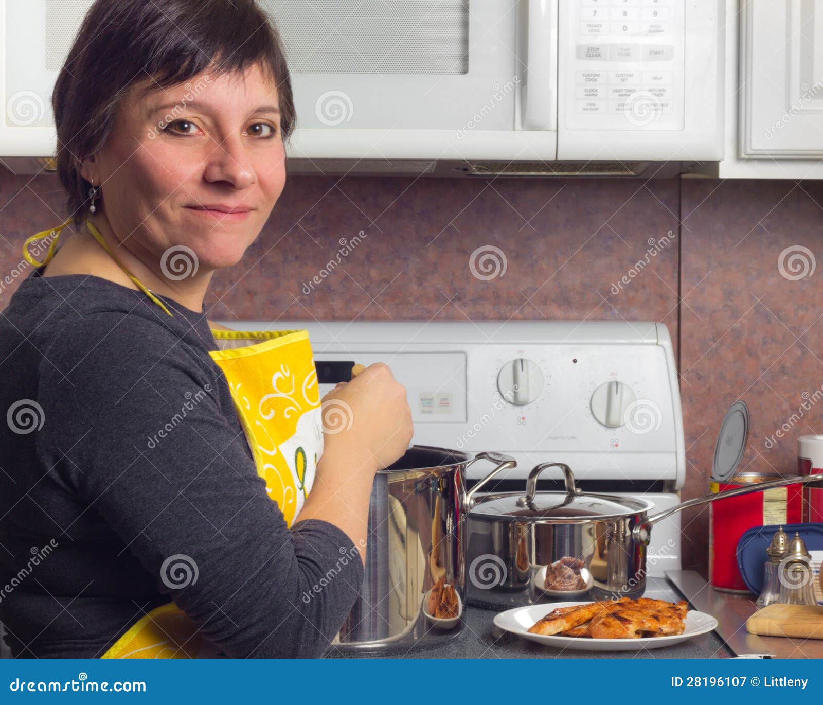 Woman Cooking stock image. Image of domestic, recipe - 28196107