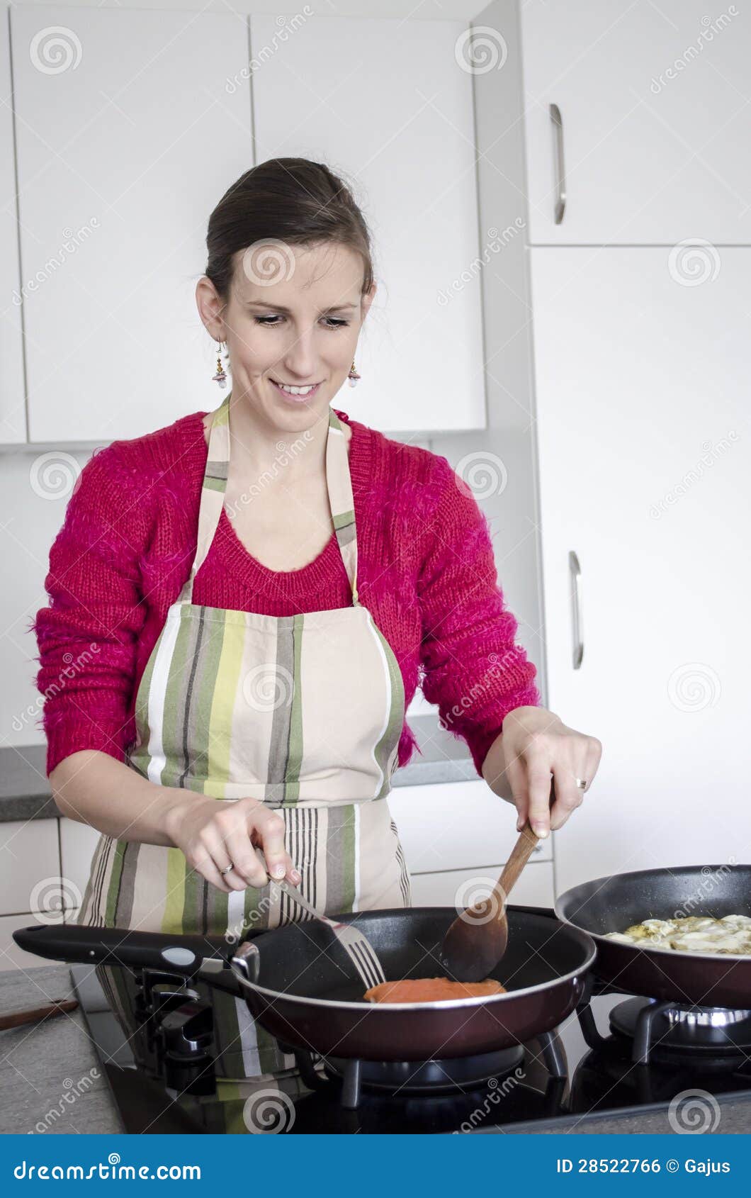 Woman cooking a dinner stock photo. Image of white, kitchen - 28522766