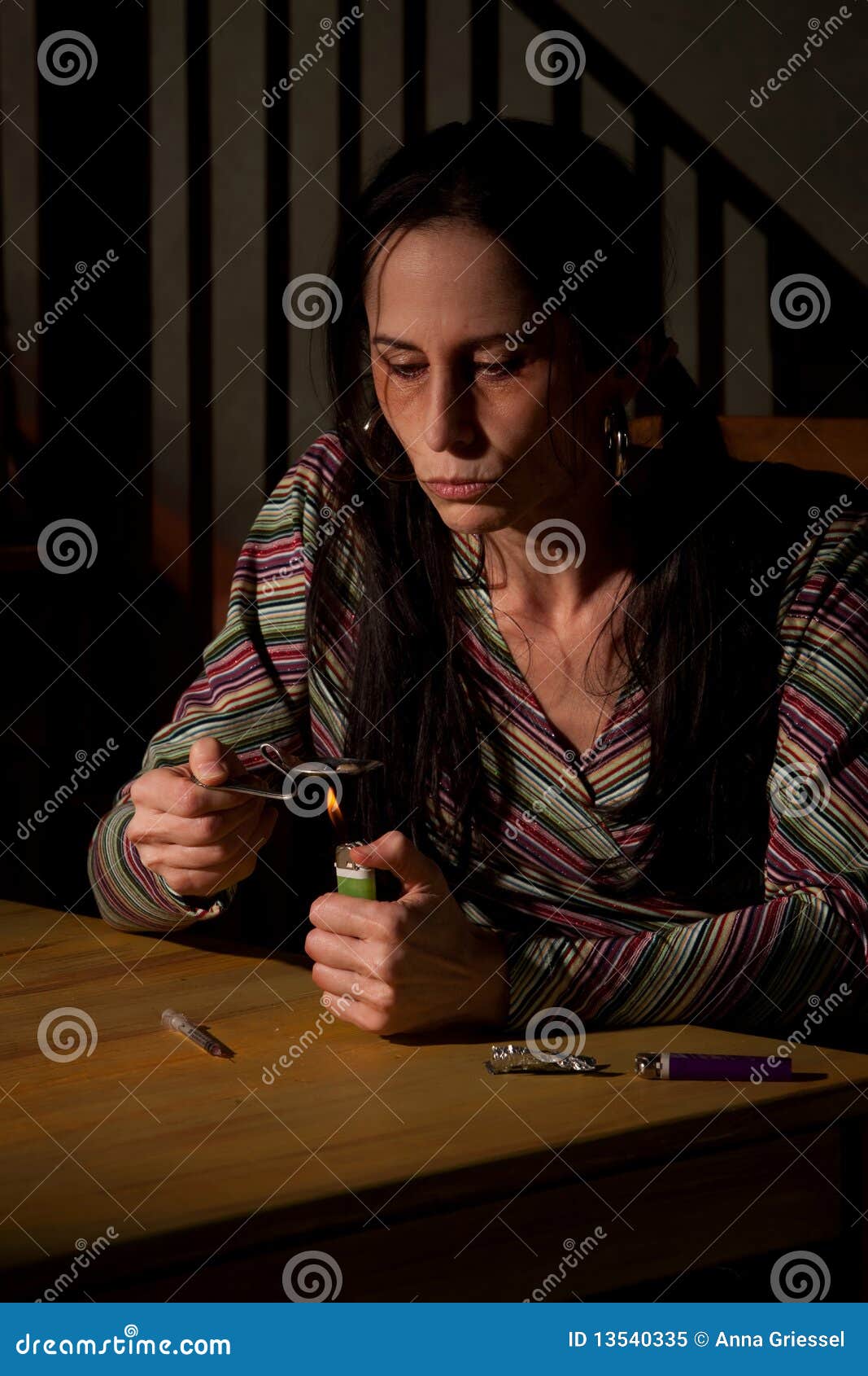 Woman Cooking Heroin in a Spoon Stock Image - Image of horse, shadow ...