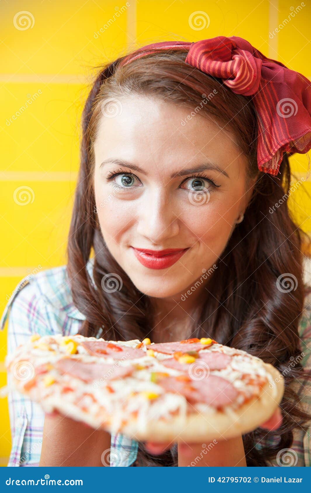 Woman cooking pizza stock photo. Image of cuisine, chef - 42795702