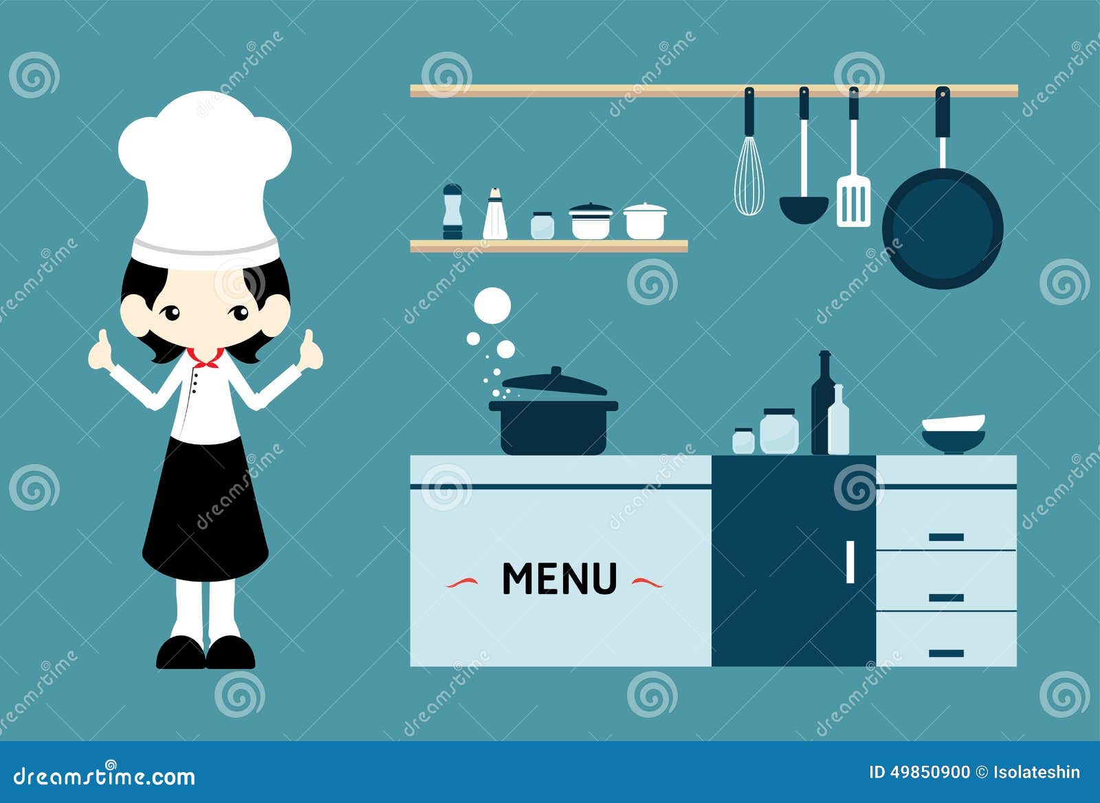 Woman Cooking Stock Vector Illustration Of Chores Lifestyle 49850900