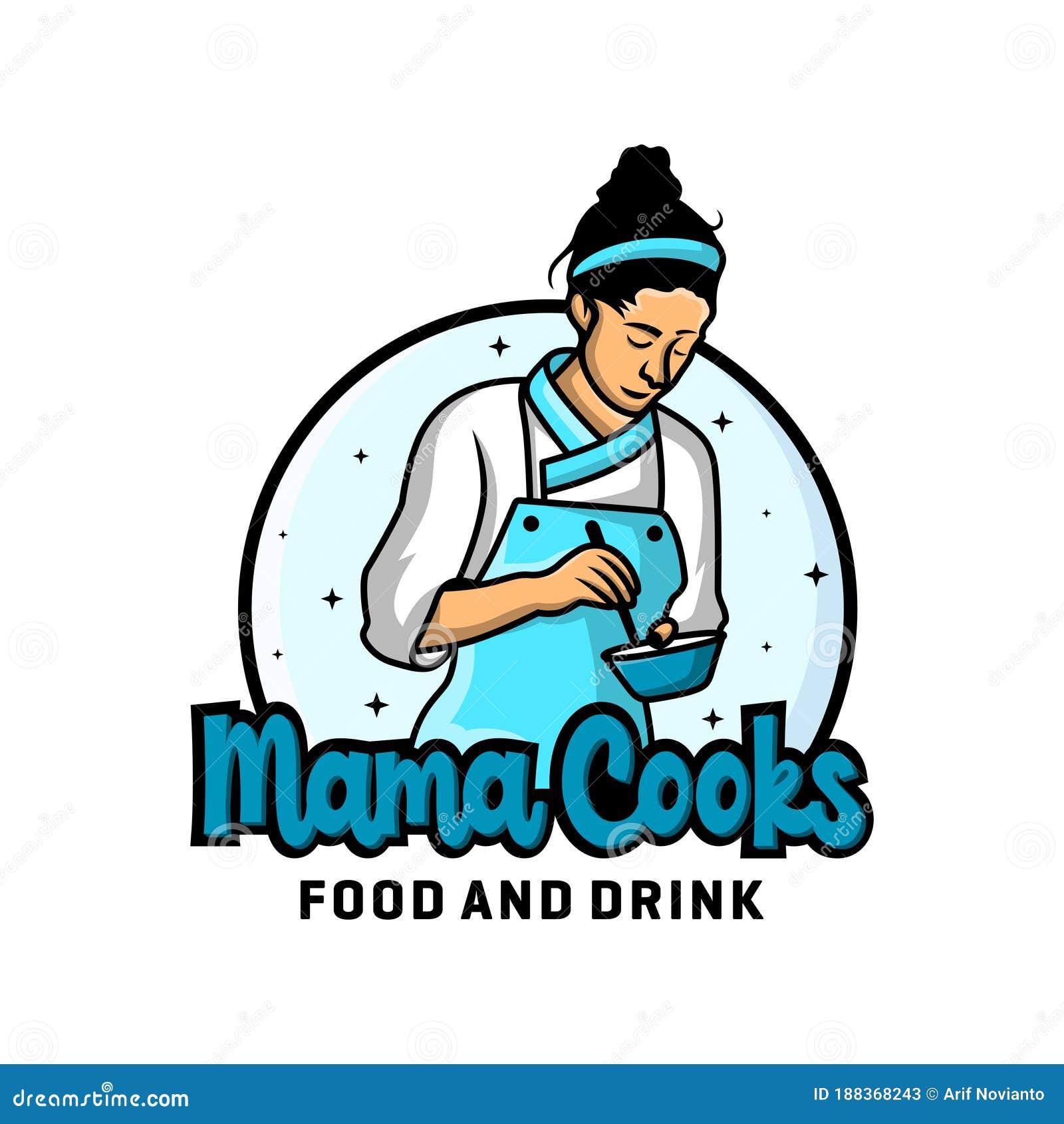 Woman cooking vector logo stock vector. Illustration of cooking - 188368243