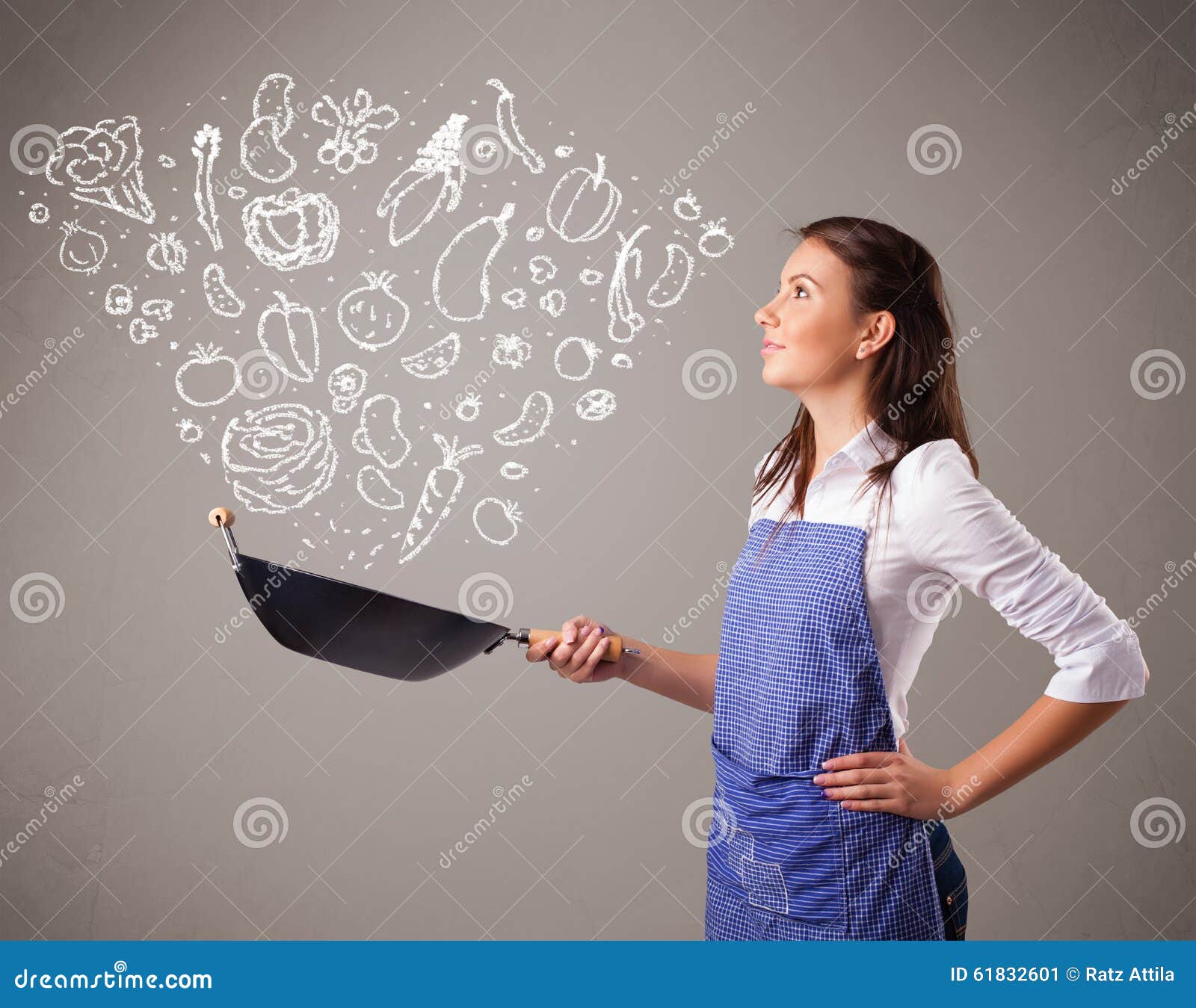 Woman cooking vegetables stock image. Image of carrot - 61832601
