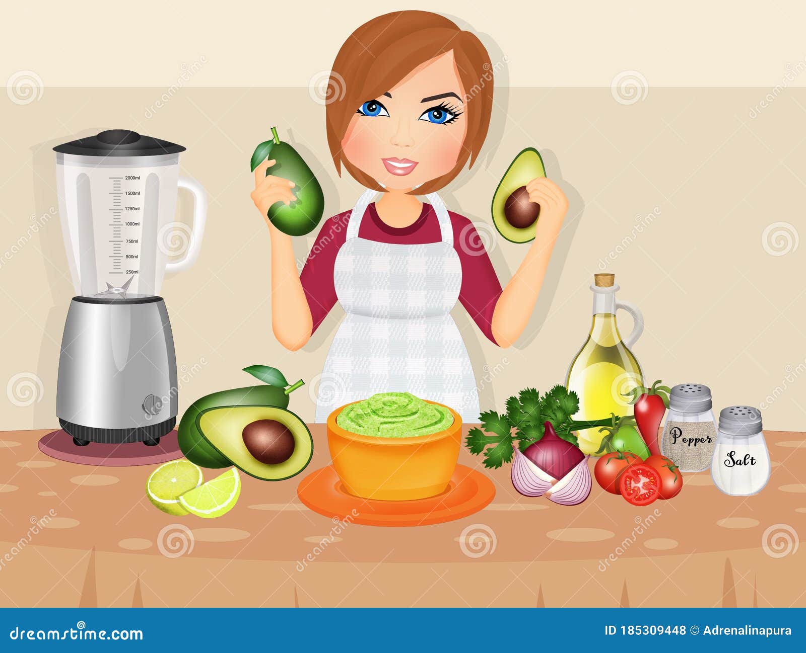 Woman Cooks Food, Isolated On Pink Background. In Minimalist Style ...