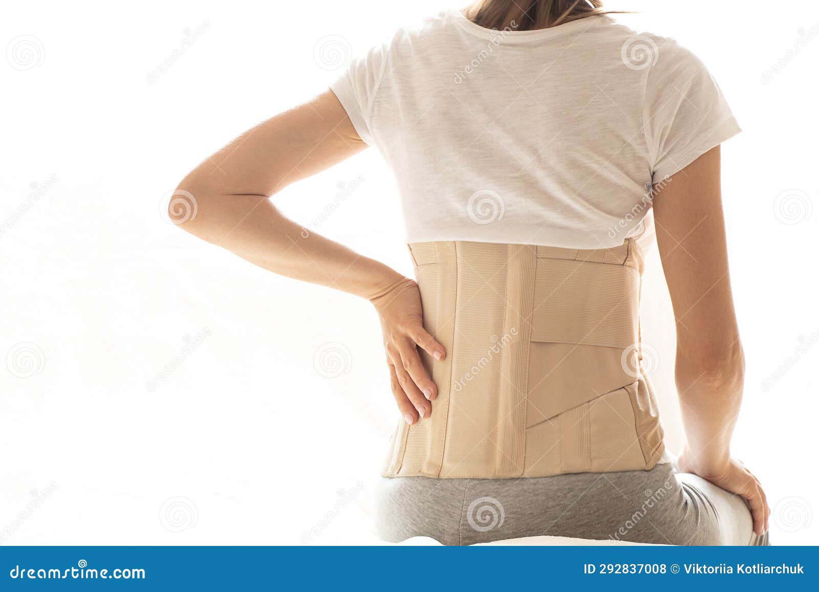 Lumbosacral Brace White Background Orthopedic Corset It Is Used For Diseases Curvatures And