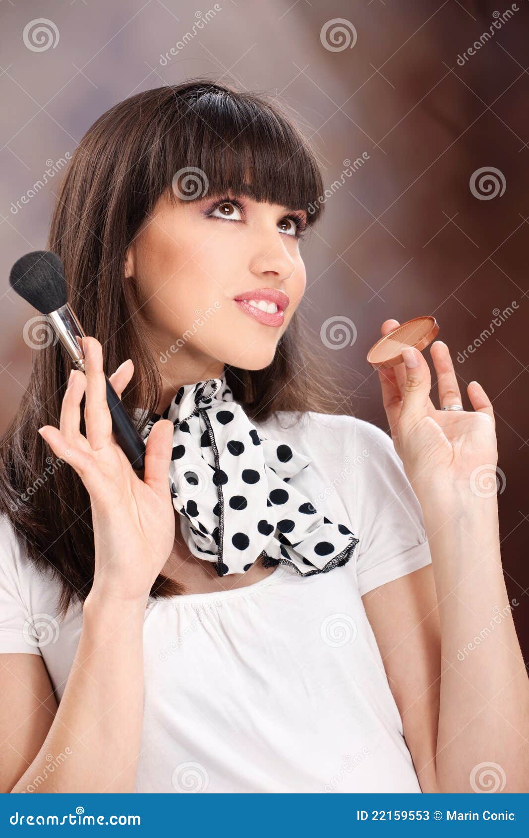 Woman and cosmetic makeup stock image. Image of beauty - 22159553