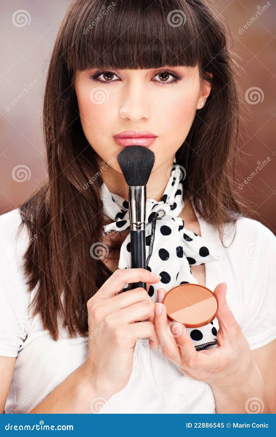 Woman and cosmetic makeup stock image. Image of girl - 22886545