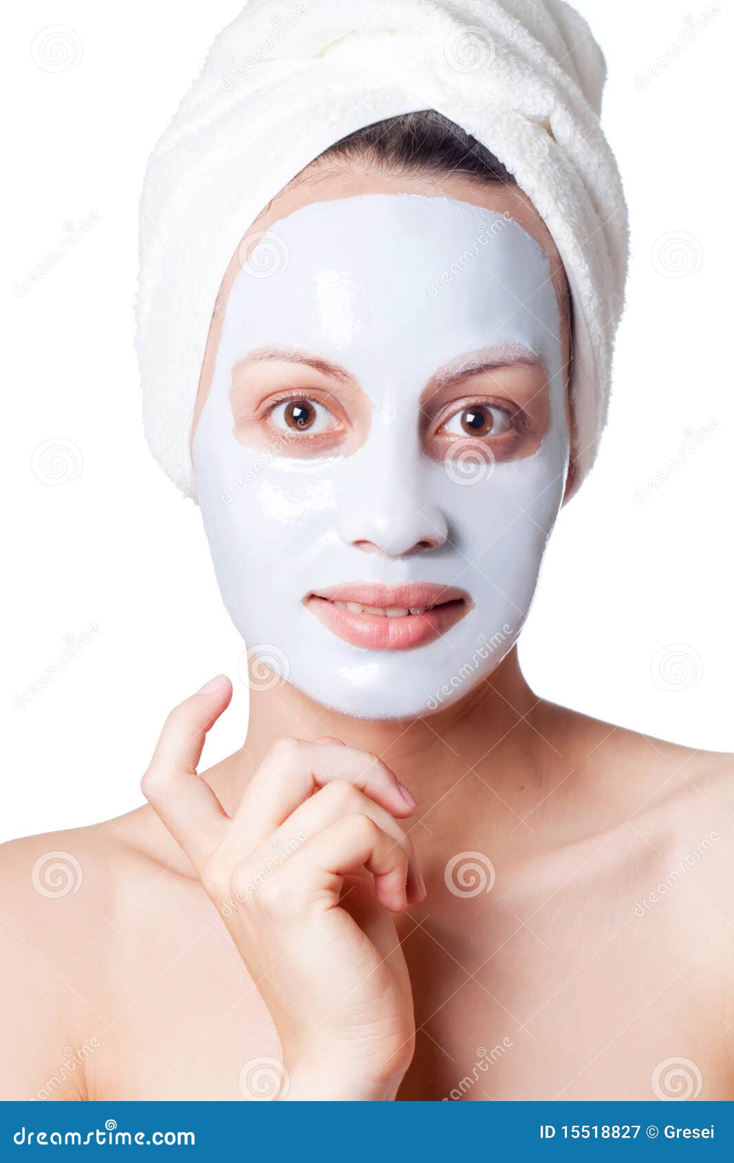 Woman with cosmetic mask stock image. Image of cosmetic - 15518827