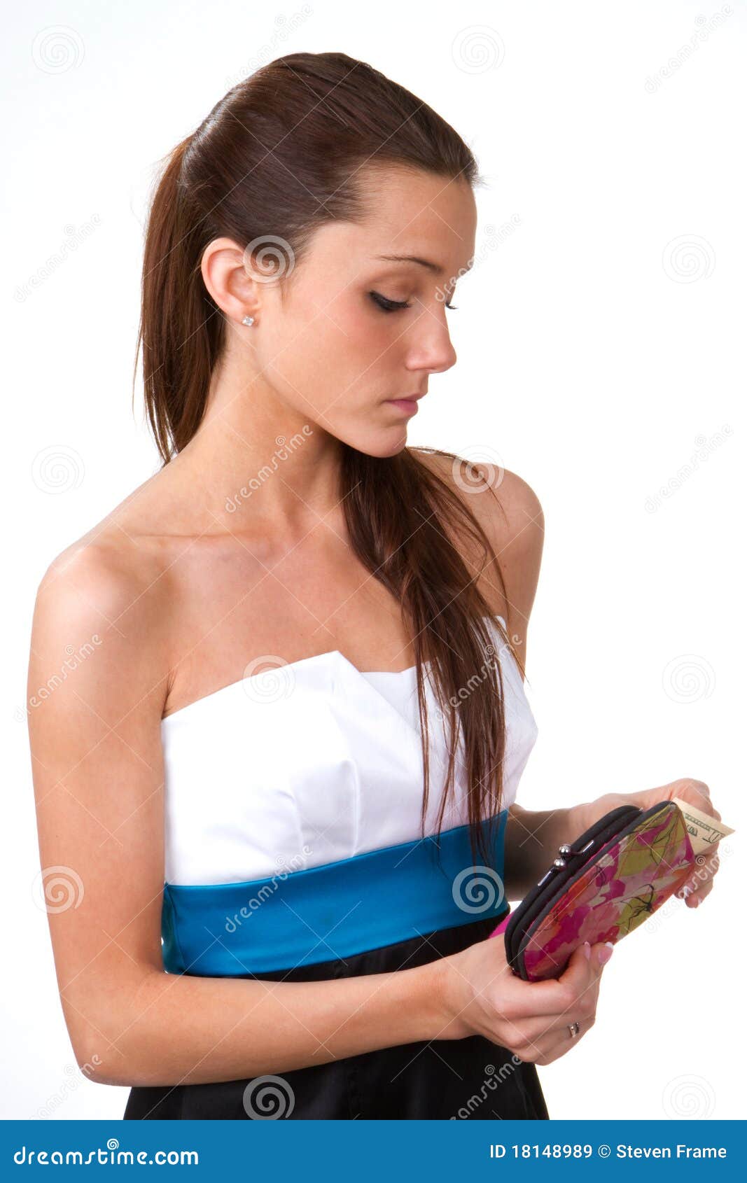 Woman Counting Cash stock image. Image of young, counts - 18148989